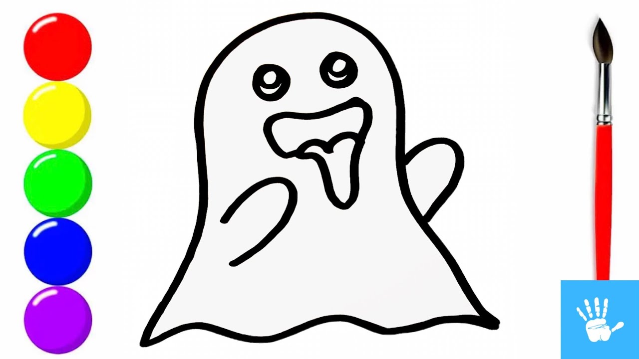 How To Draw a Cute Ghost for Children | Dibujo fantasma para niñas ...