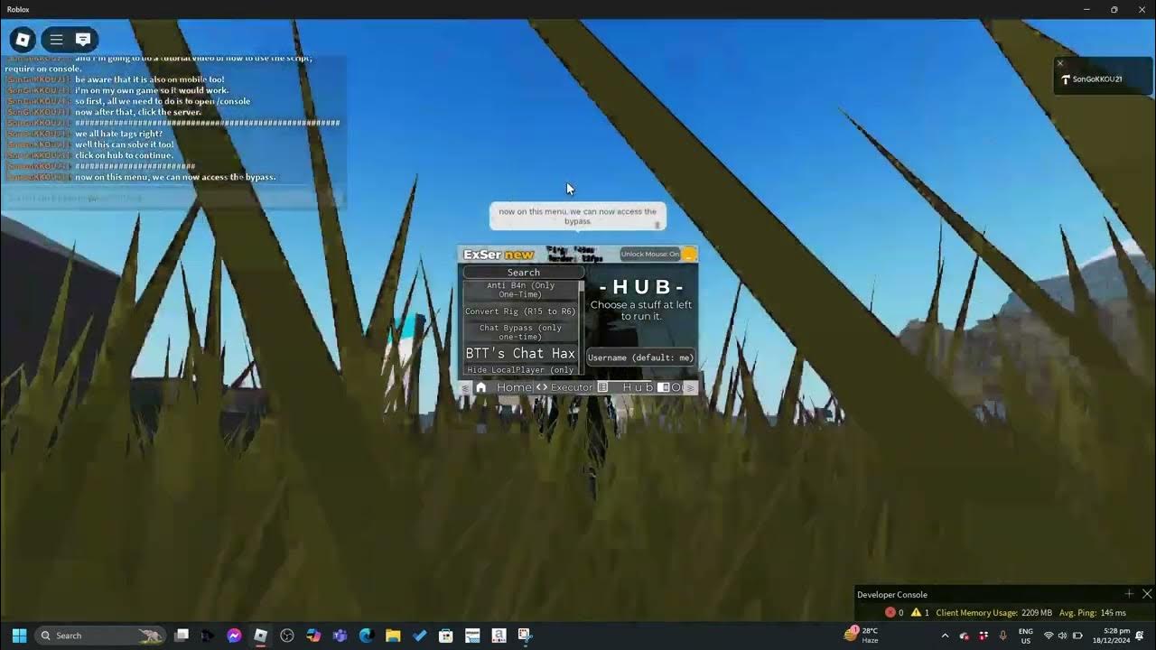 [SonGoKKOU21] - How to use ExSer require script on /console!😉 (Require script & code on desc ...