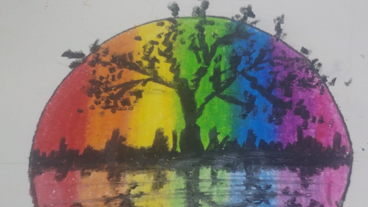 how to draw rainbow nature art#crayon love#new art work 2022#easy ...