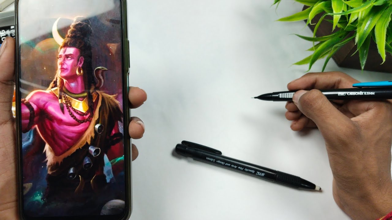 Mahadev drawing 😍, step by step, outline tutorial - YouTube