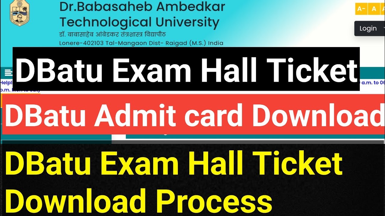 DBATU Hall Ticket 2023 | Winter Summer Semester Admit Card b.tech m ...