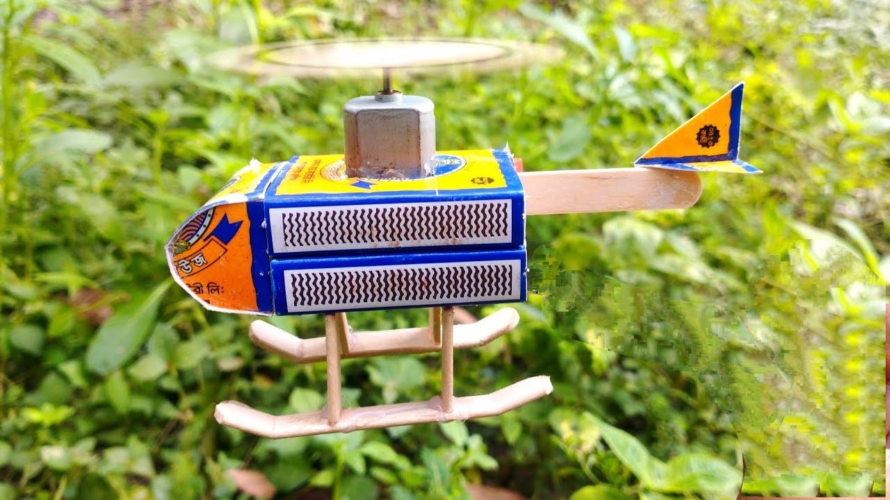 How to make a helicopter Make a helicopter with match boxes - YouTube