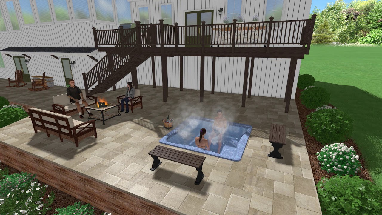 3D patio design - YouTube