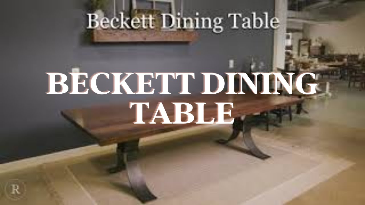 Beckett, Walnut Dining Table with a Flared Steel Base - YouTube