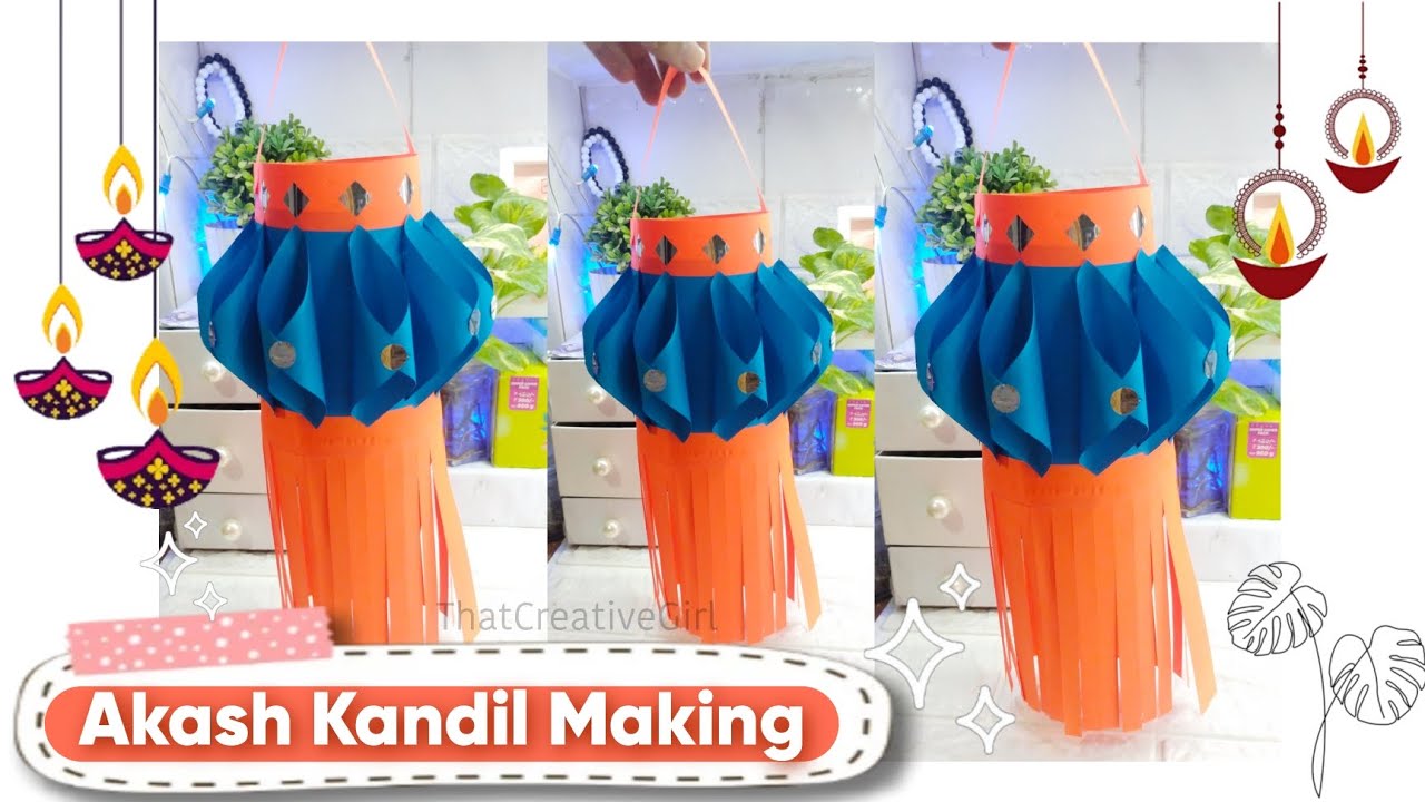 Aakash Kandil Making At Home | Aakas Kandil | Lantern Making With Paper ...