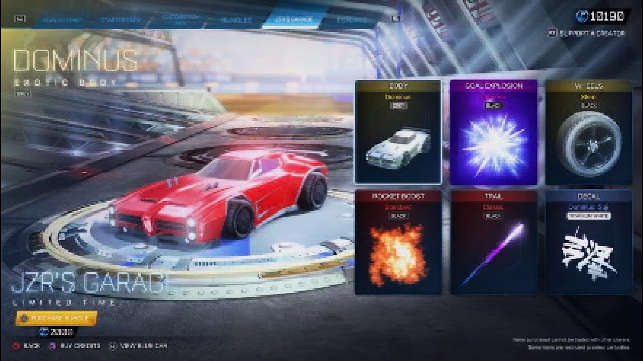 *NEW* JZR's Garage Pack In Rocket League - YouTube