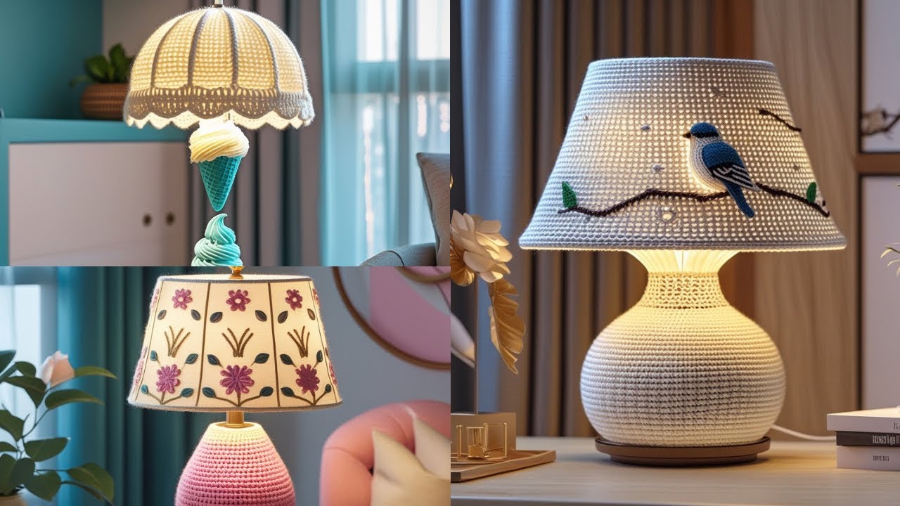 Hand-knitted lighting lamp creative share ideas - YouTube