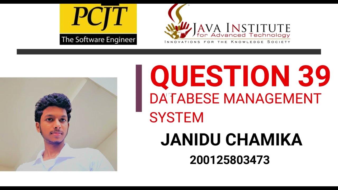 Data Base Task 39 | Create a Relational Algebra Query | 1st Year | Java Institute - YouTube