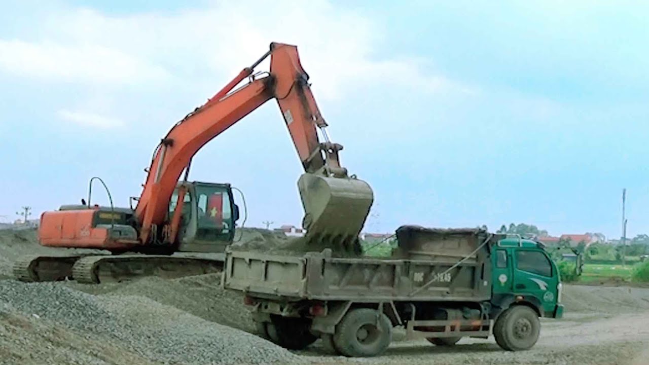 #excavator Tổng Hợp Máy Xúc Đào Đất l Xe Lu Xe Xích l Xe Múc Đất Đá Lên ...