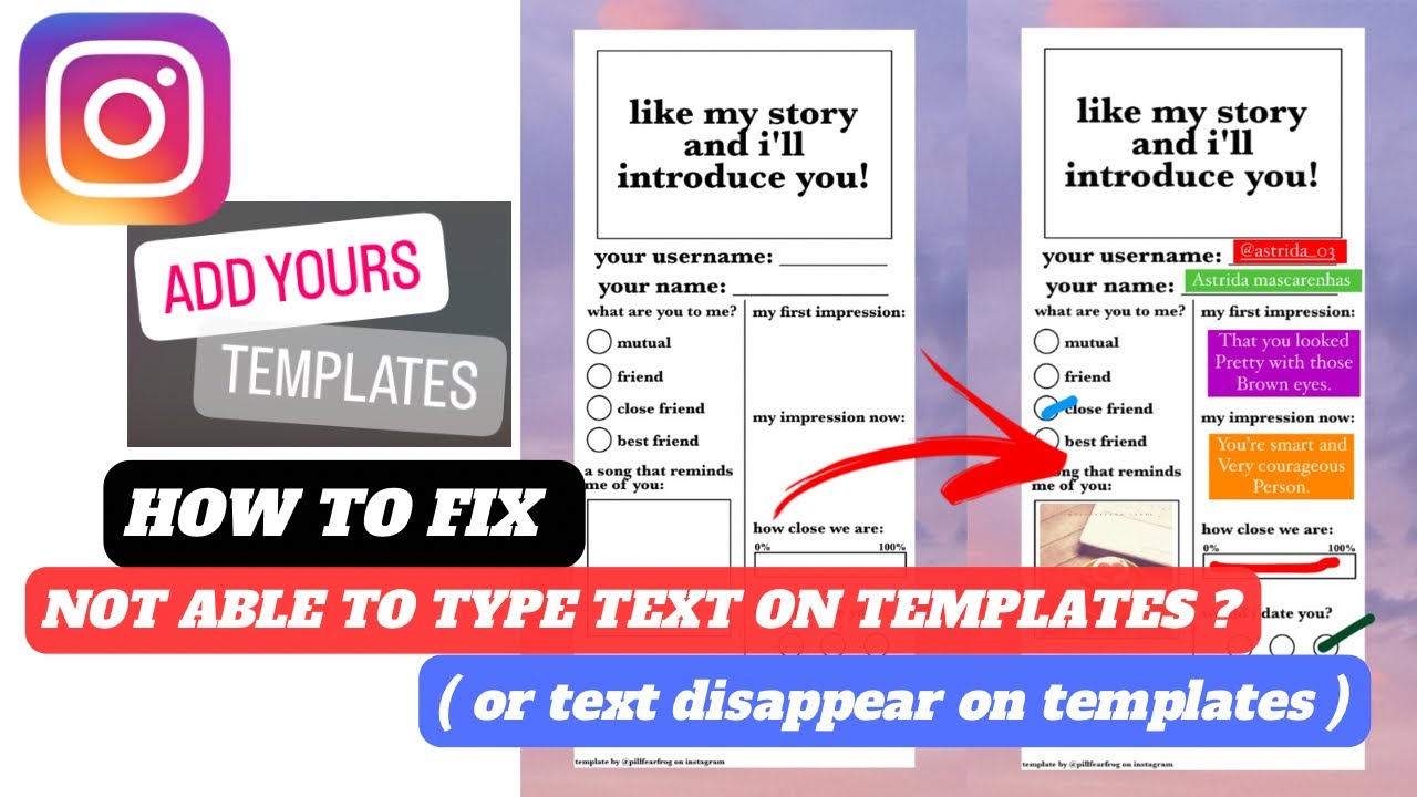 How to fix not able to type text on add yours templates | fix text ...