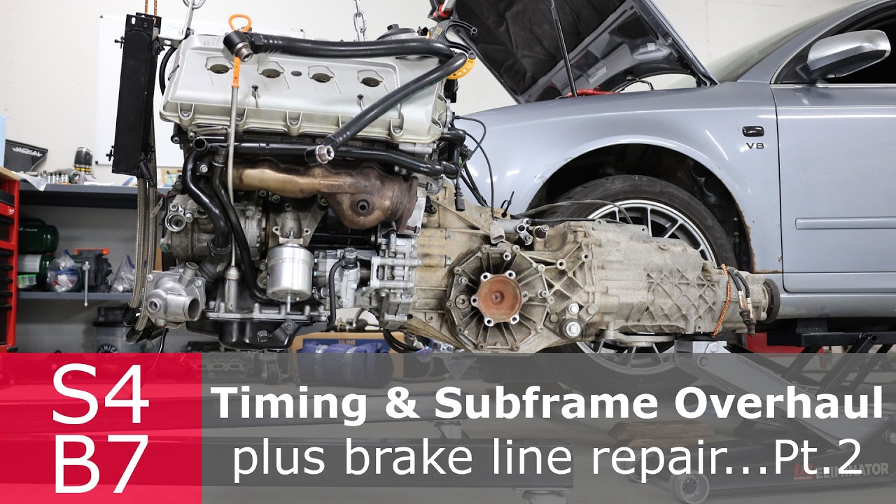 Subframe refurbishing, RS4 timing service & brake line repair | Audi S4 ...