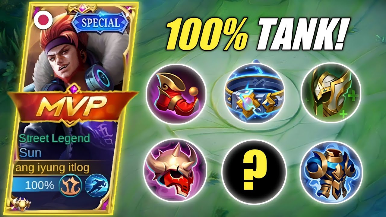 100% TANK SUN IS BROKEN | SUN VS. CHOU | SUN BEST BUILD AND EMBLEM🔥 # ...