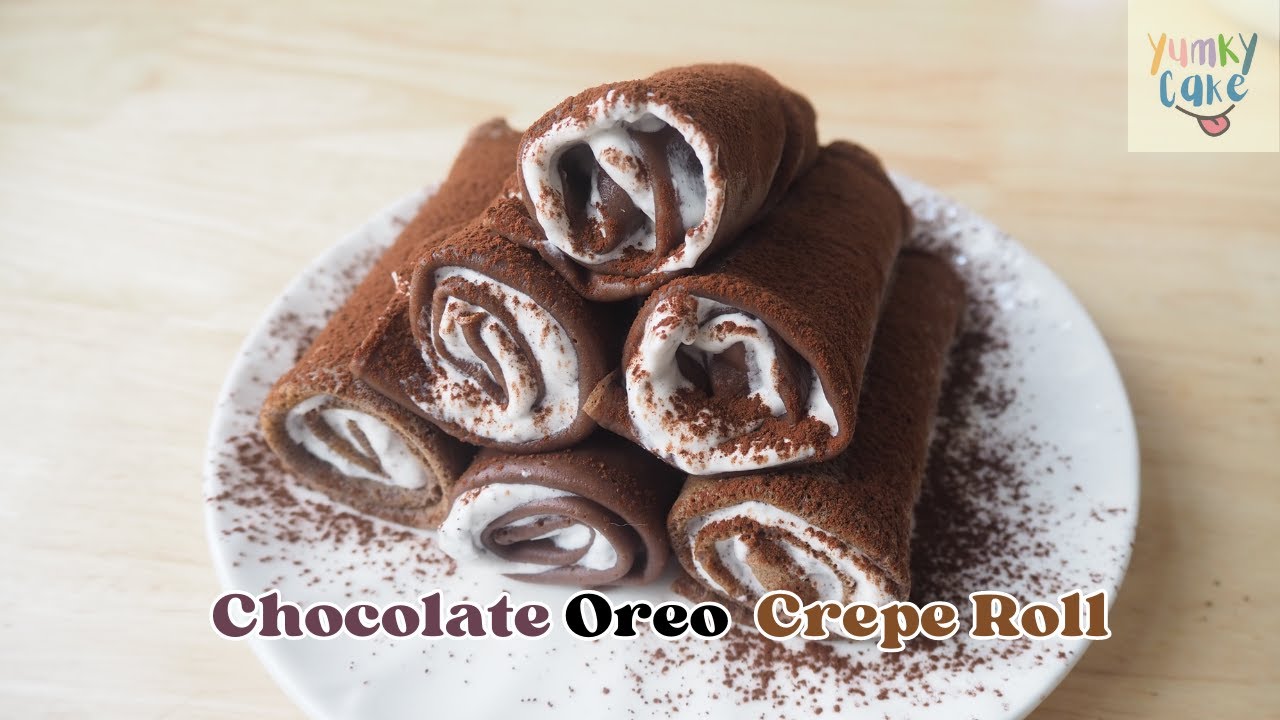 Chocolate Oreo Crepe Roll 巧克力毛巾卷| Yumky_cake - YouTube