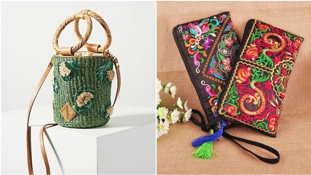 Stylish and beautiful hand embroidered bags - YouTube