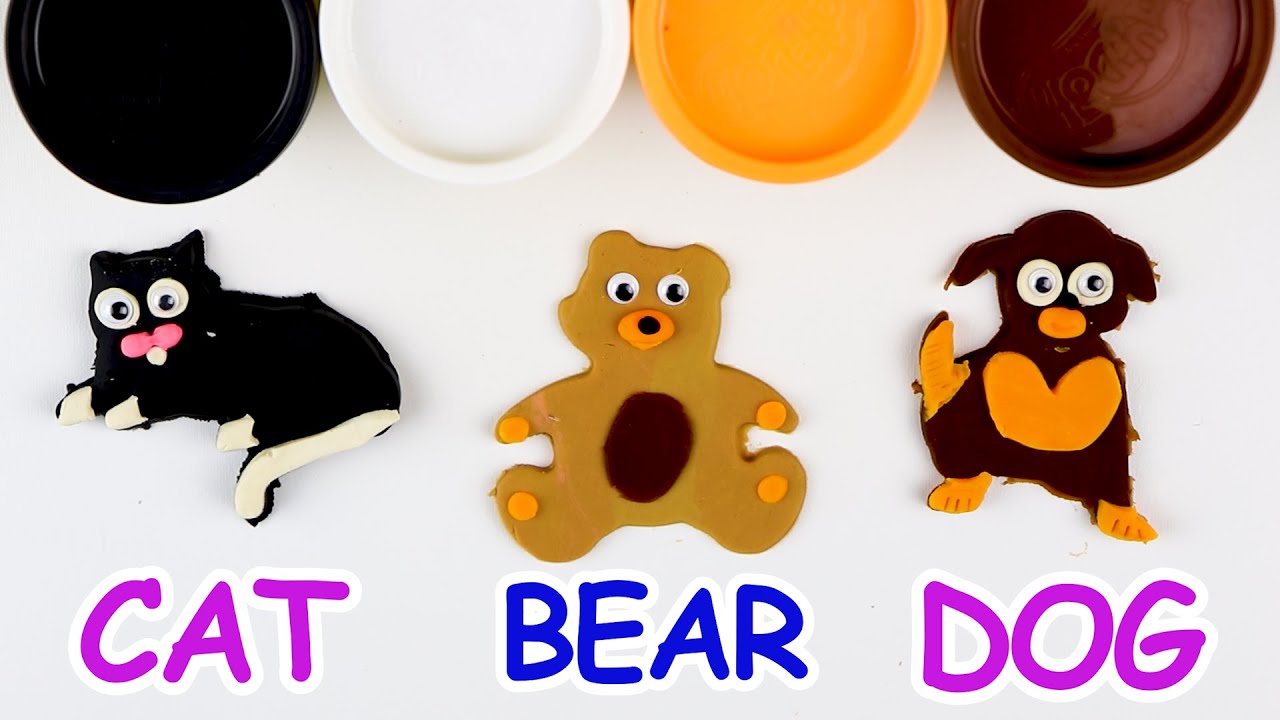 Learning Animals | Cat, Dog, Bear from Play Doh | Play-Doh for Toddlers ...