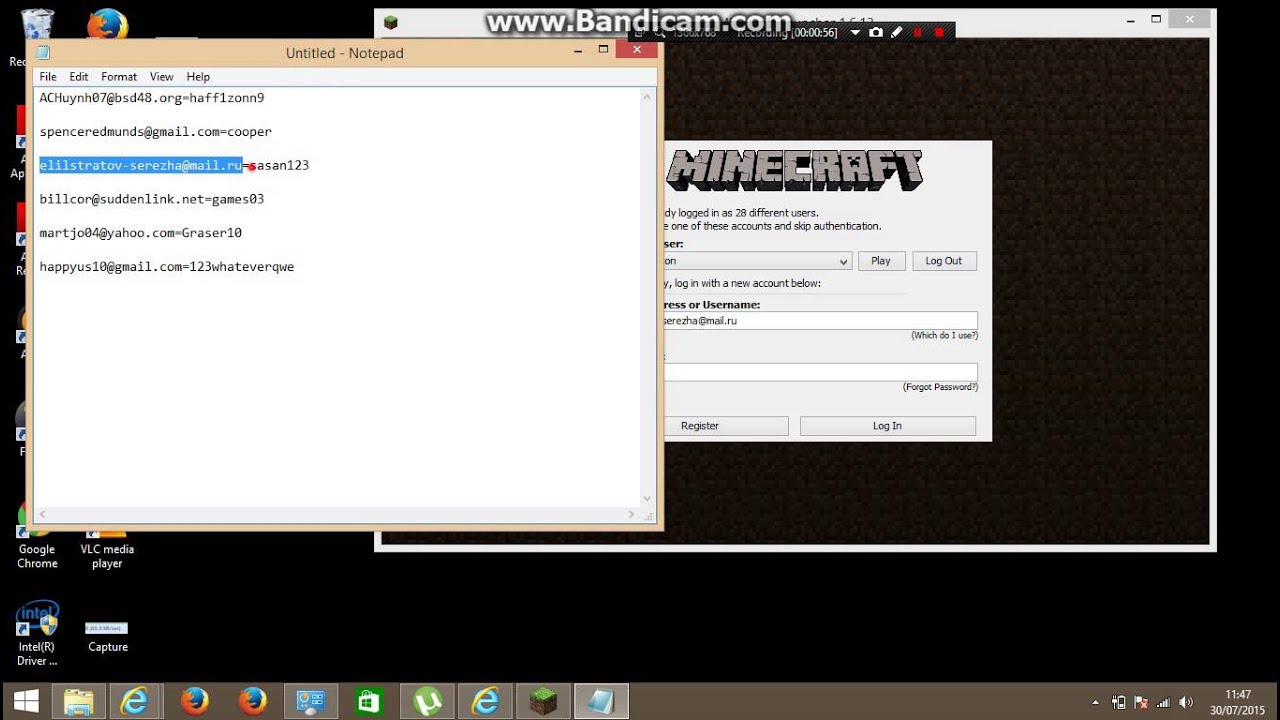 Free minecraft premium account 2015 july list - YouTube