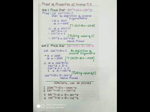 12th Maths, Proof of inverse Trigonometric functions, the most easy way ...