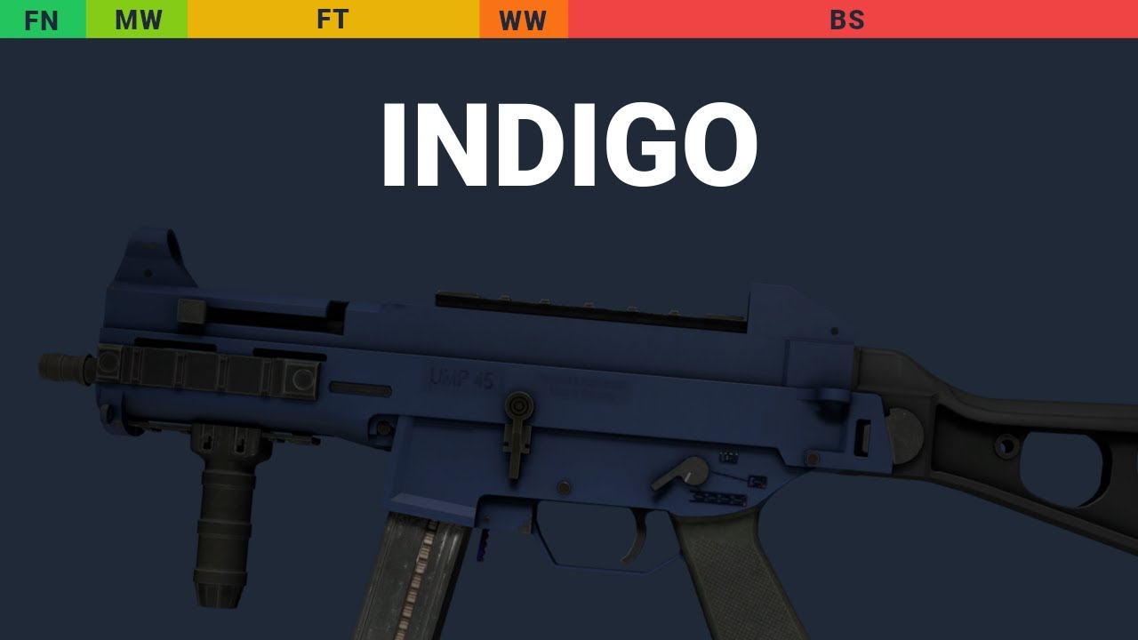 UMP-45 Indigo - Skin Float And Wear Preview - YouTube