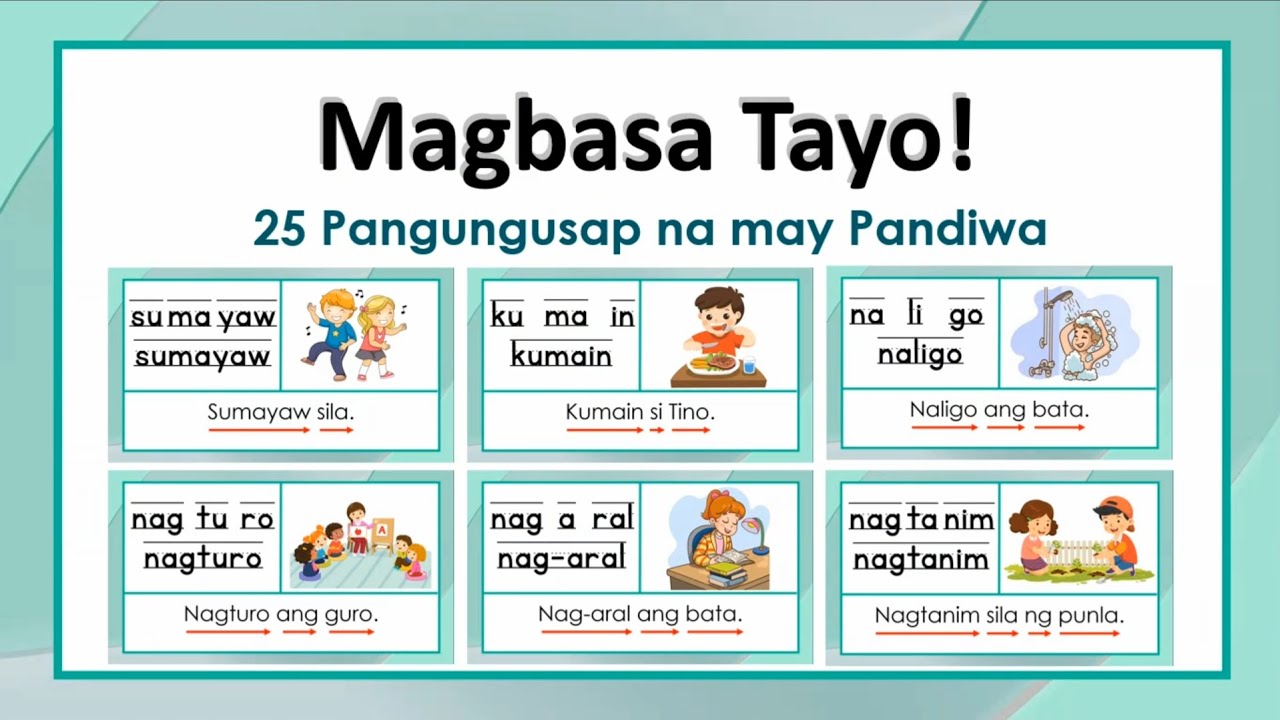 Pagbasa para sa Grade 1 | Mga Salita at Pangungusap | Mga Pandiwa - YouTube