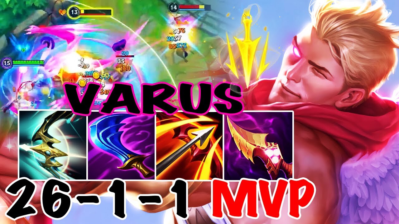WILD RIFT VARUS ADC GAMEPLAY | 26 -1 -1 MVP | VARUS BUILD RUNES - YouTube