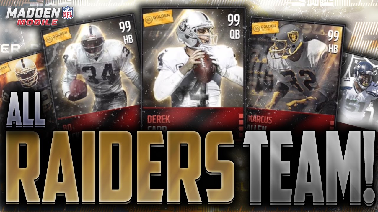 RIDICULOUS ALL RAIDERS TEAM!! | Madden Mobile 16 - YouTube