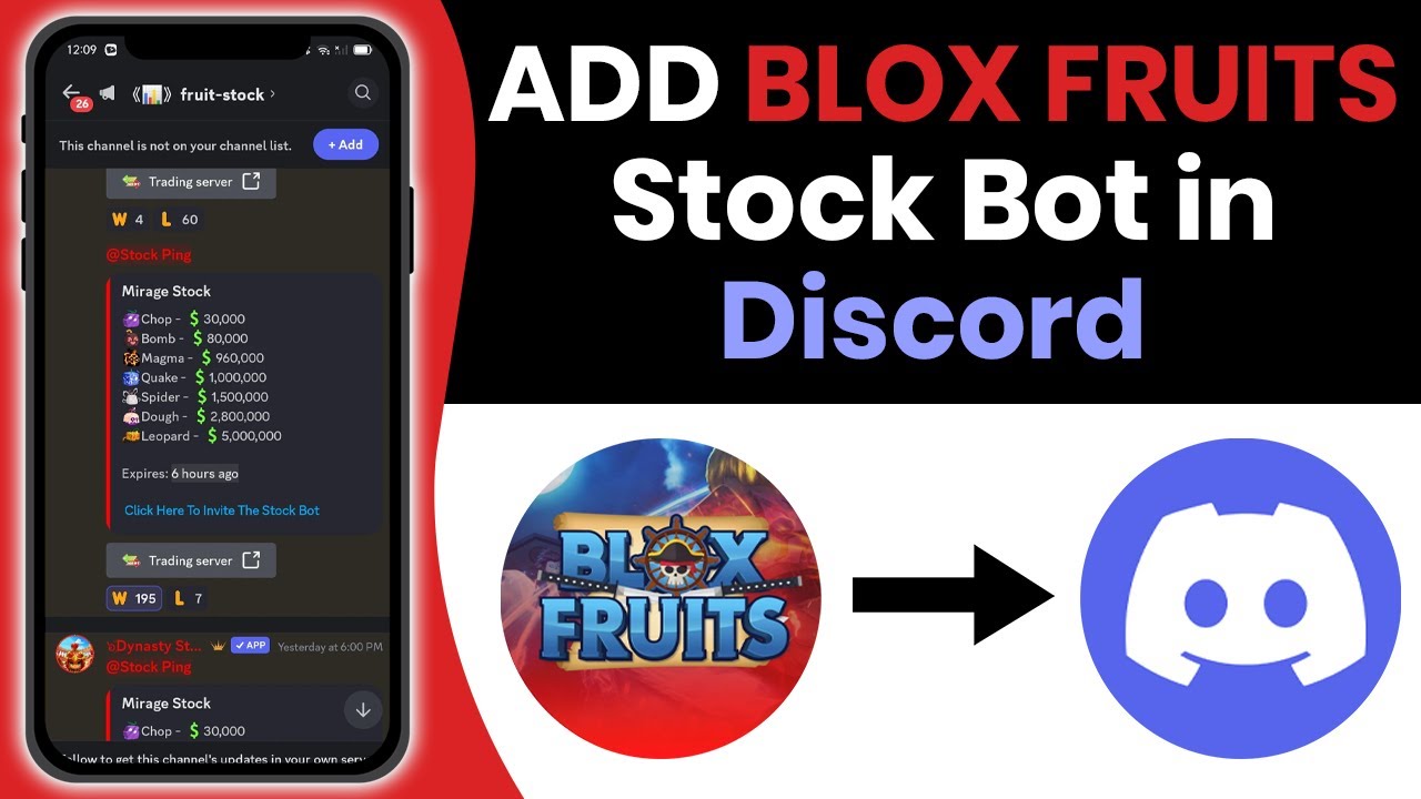 How To Add Blox Fruits Stock Bot in Discord (2024) - YouTube