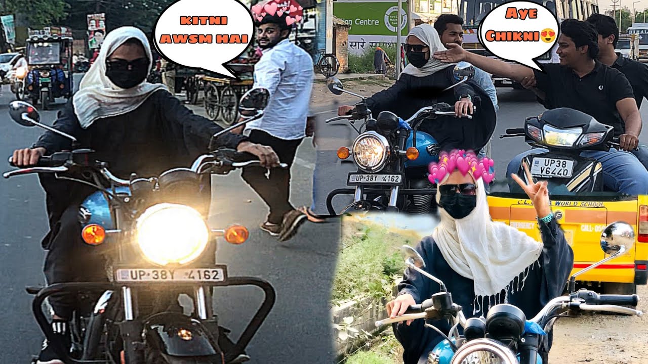 Cute Girl Ride Bullet First Time 😍 ️ | *Public Reaction ...