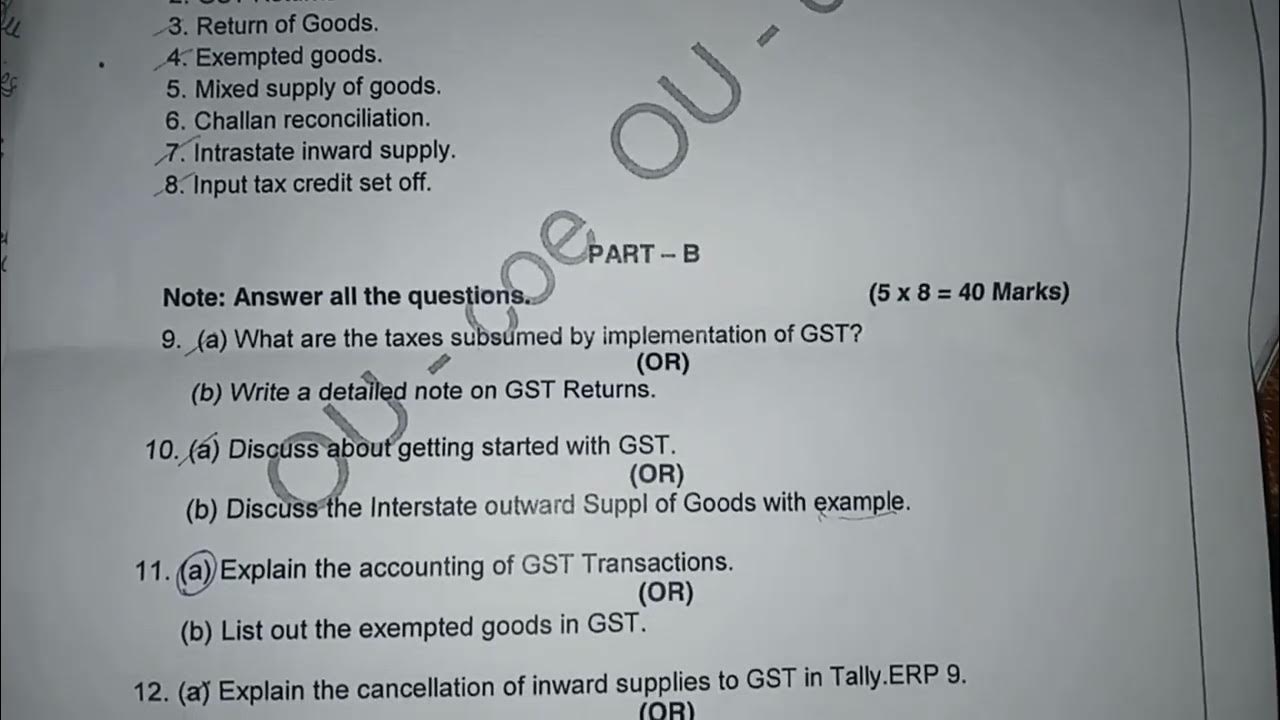 6TH SEM | THEORY & PRACTICE OF G.S.T.| B.COM 2023 OSMANIA UNIVERSITY ...