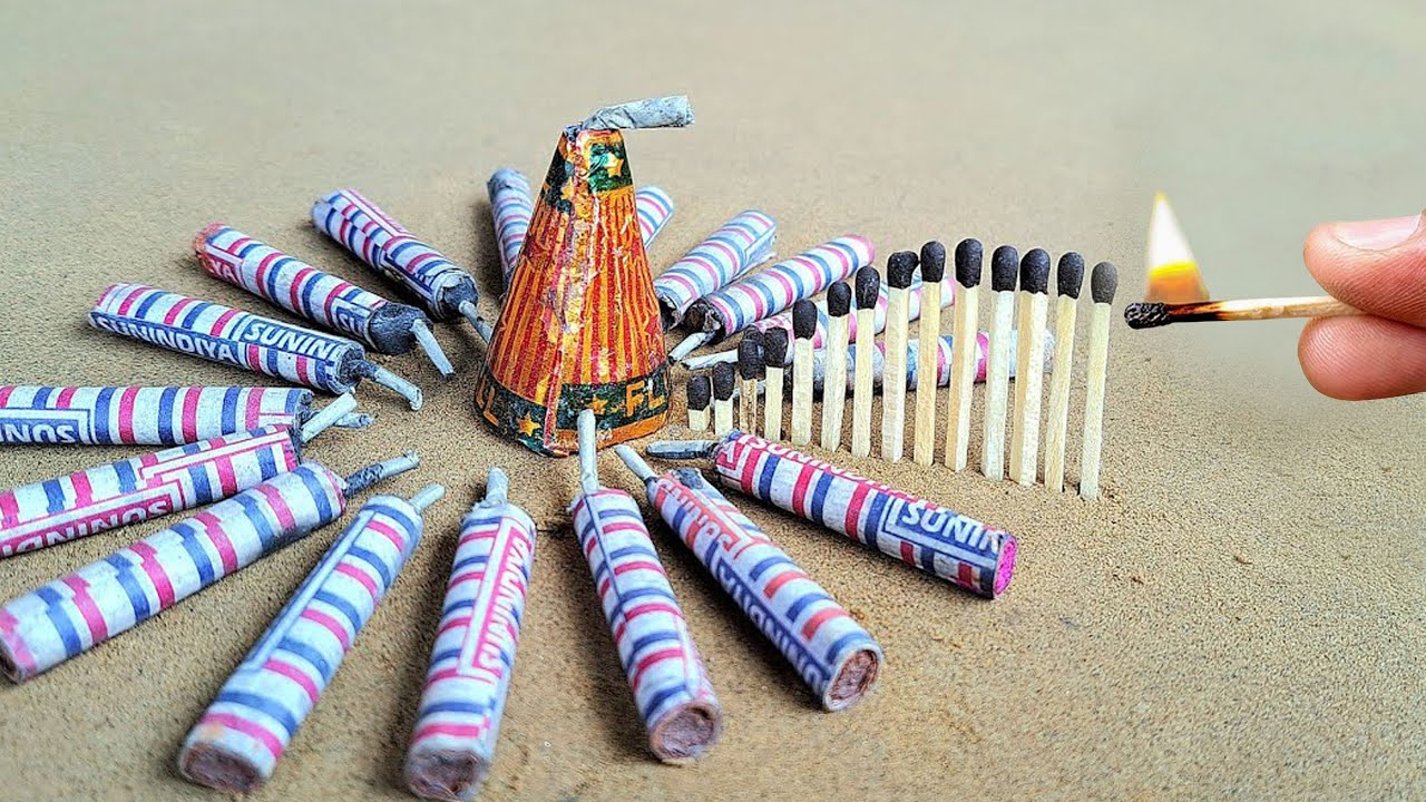 Amezing Matchstick Chain Reaction Domino vs Diwali Crackers ...