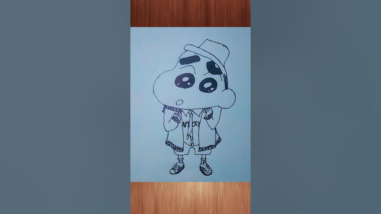 How to Draw a Shinchan Easily || Colour drawing || Step by Step#shorts# ...