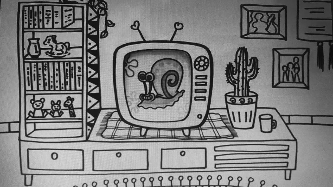Tạo hình căn phòng Vẽ tivi chiếu phim | Hướng dẫn làm Tivi đồ chơi ...