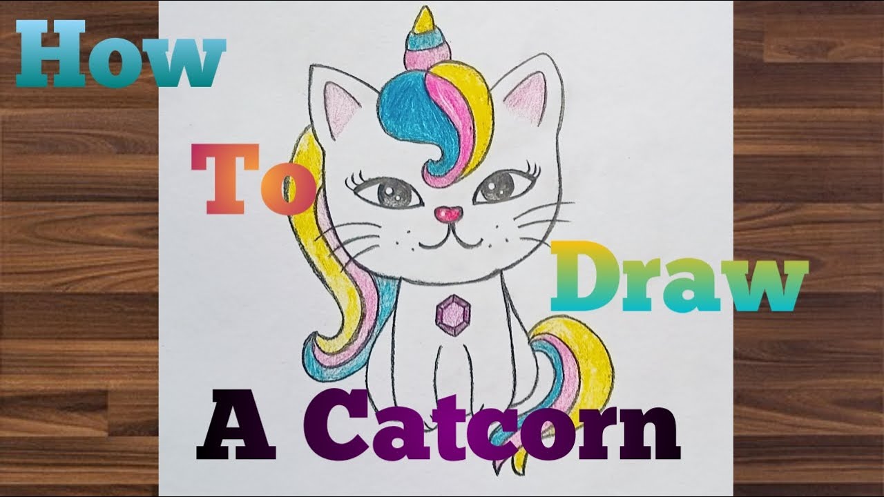 Cute Catcorn drawing for beginners|| How to draw Catcorn step by step ...