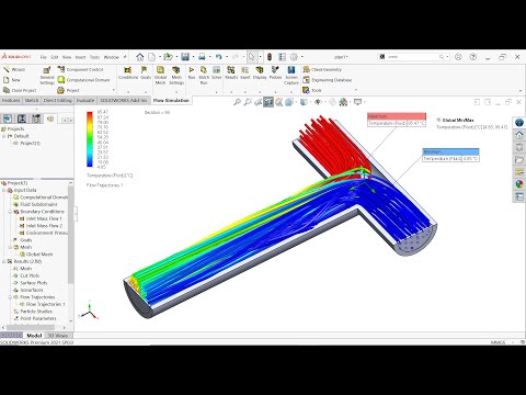 Mixing of two different Temperature water in SolidWorks Flow Simulation