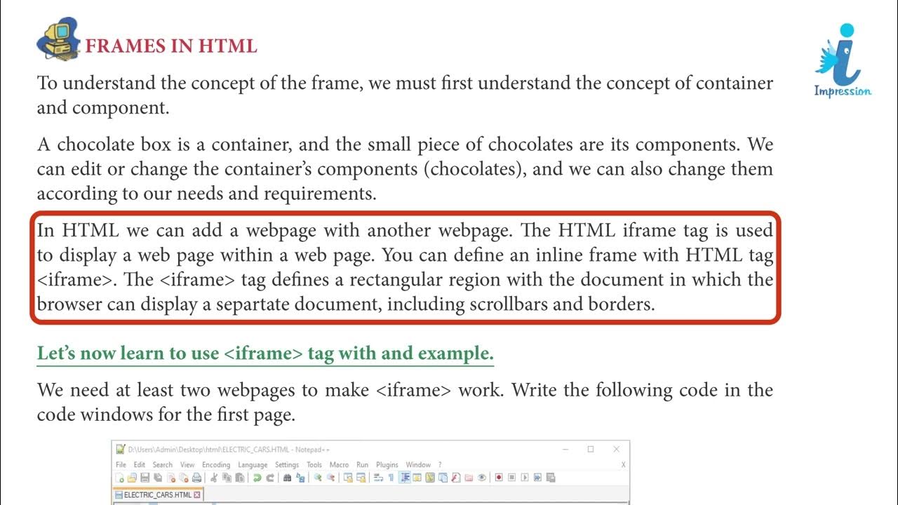 Computer Class - 7 Chapter - 6 More on HTML | Impression Publication - YouTube