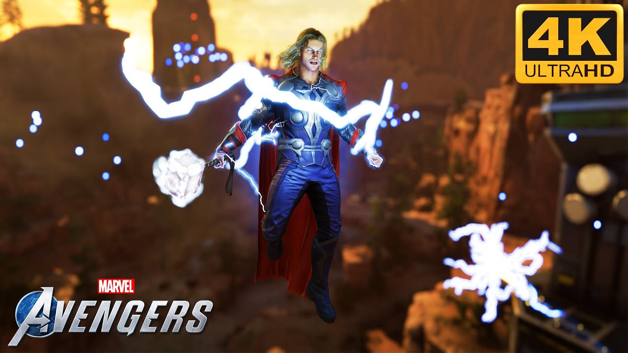 THOR THE GOD OF THUNDER Combats Gameplay | Marvel's Avengers (4K 60fps ...