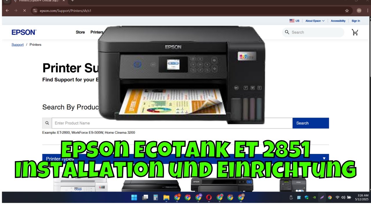 Epson EcoTank ET 2851 Installation und Einrichtung Windows 11/10 ...