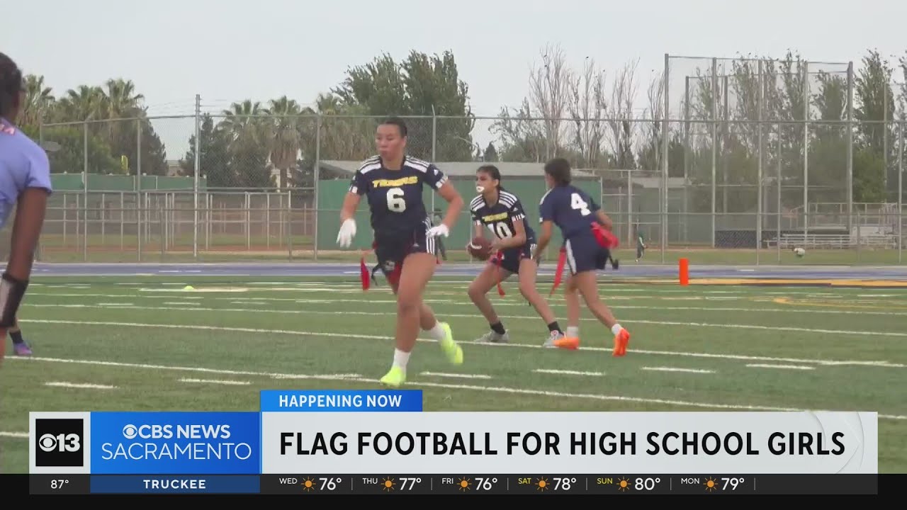 First-ever girls' high school flag football season kicks off - YouTube