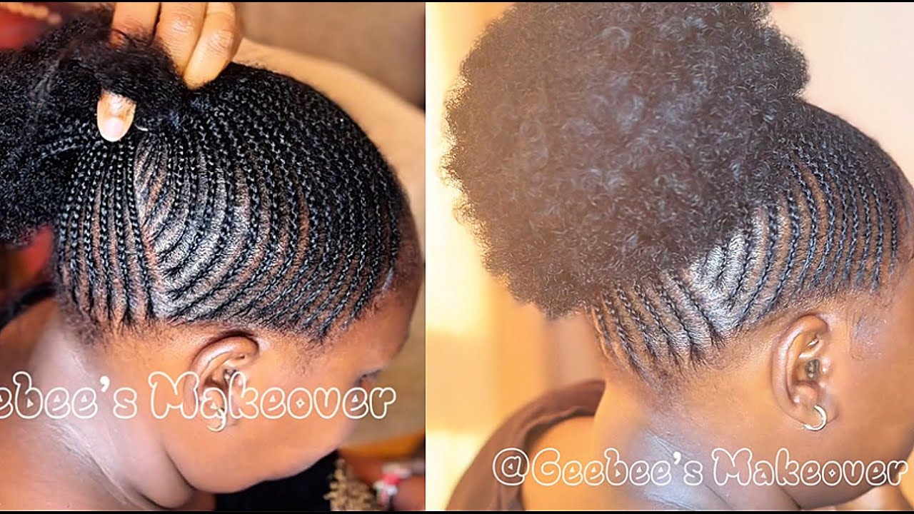 How to Style Braided Updo Cornrows - Tutorial for Beginners - YouTube