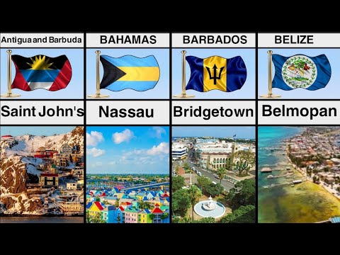 All American countries names , flags and their capitals - YouTube