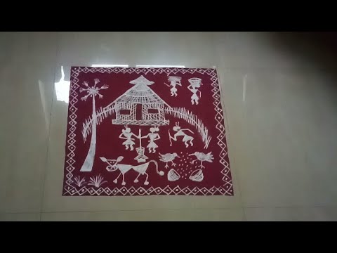 Rangoli in warli art.Gojiri rangoli art. - YouTube