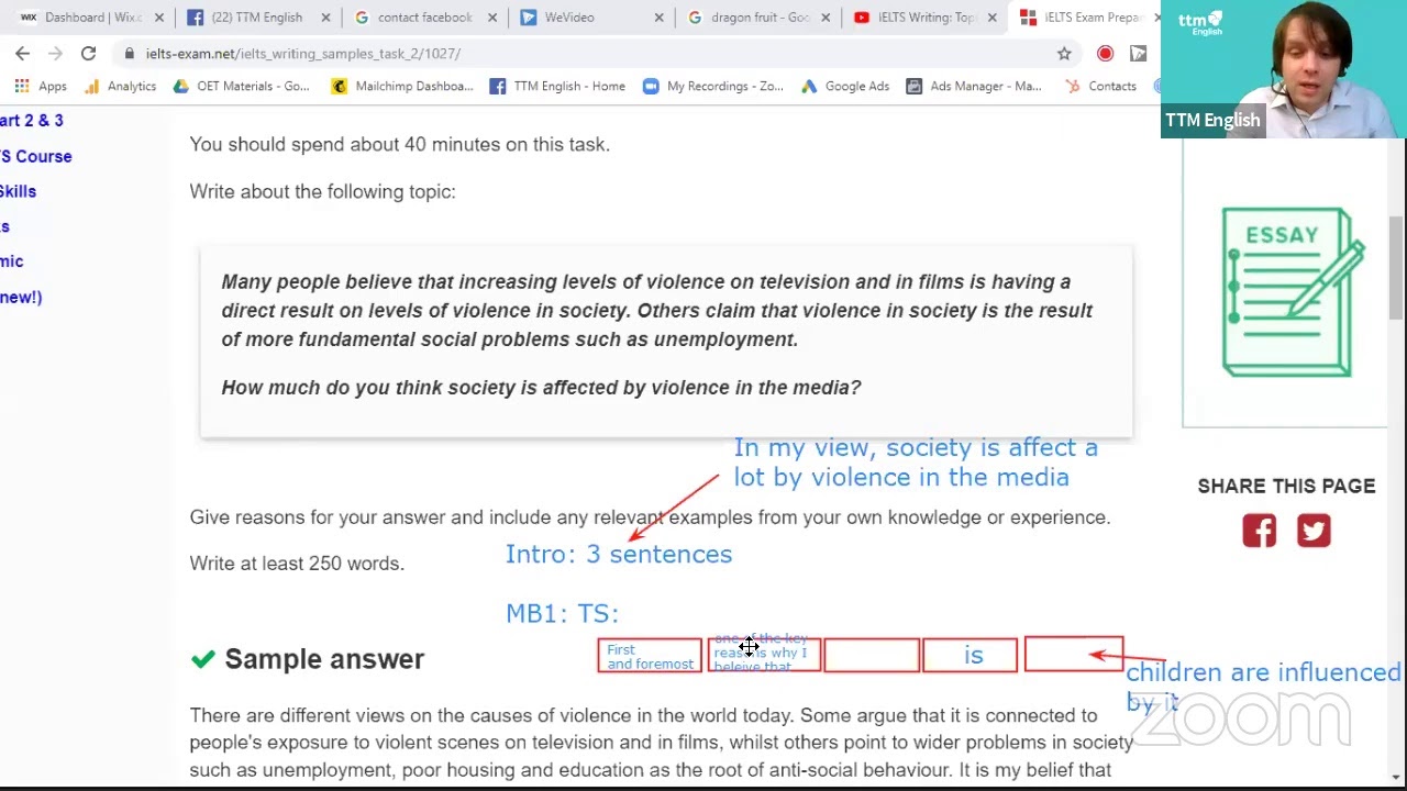 IELTS Writing: Topic Sentences - YouTube