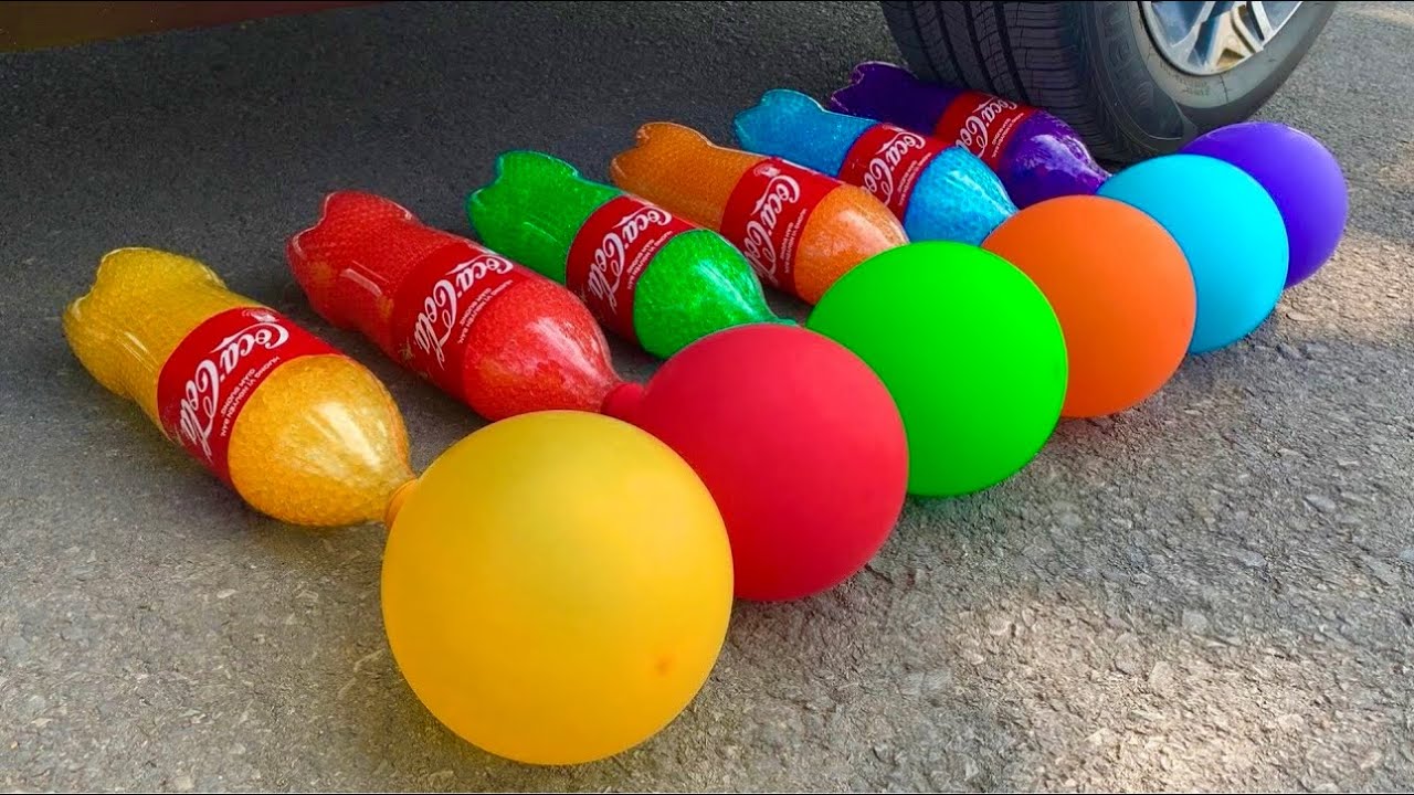 Crushing Experiments! Car vs Crunchy & Soft Things! Coca-Cola, Fanta, Mirinda, Mnt Dew 2 - YouTube