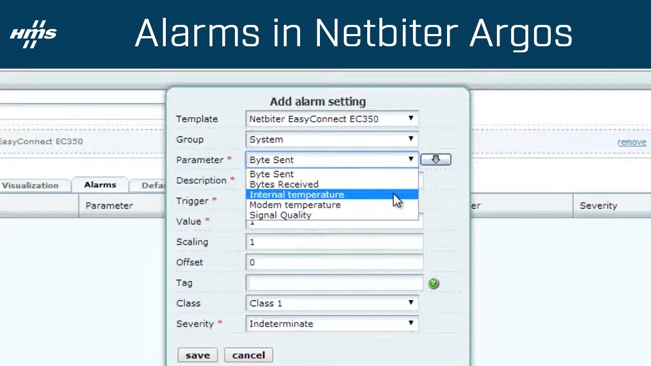 Alarms in Netbiter Argos - YouTube