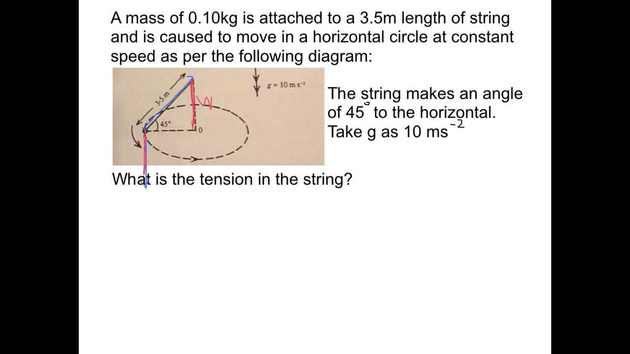 Mass on string moving in a horizontal circle - YouTube