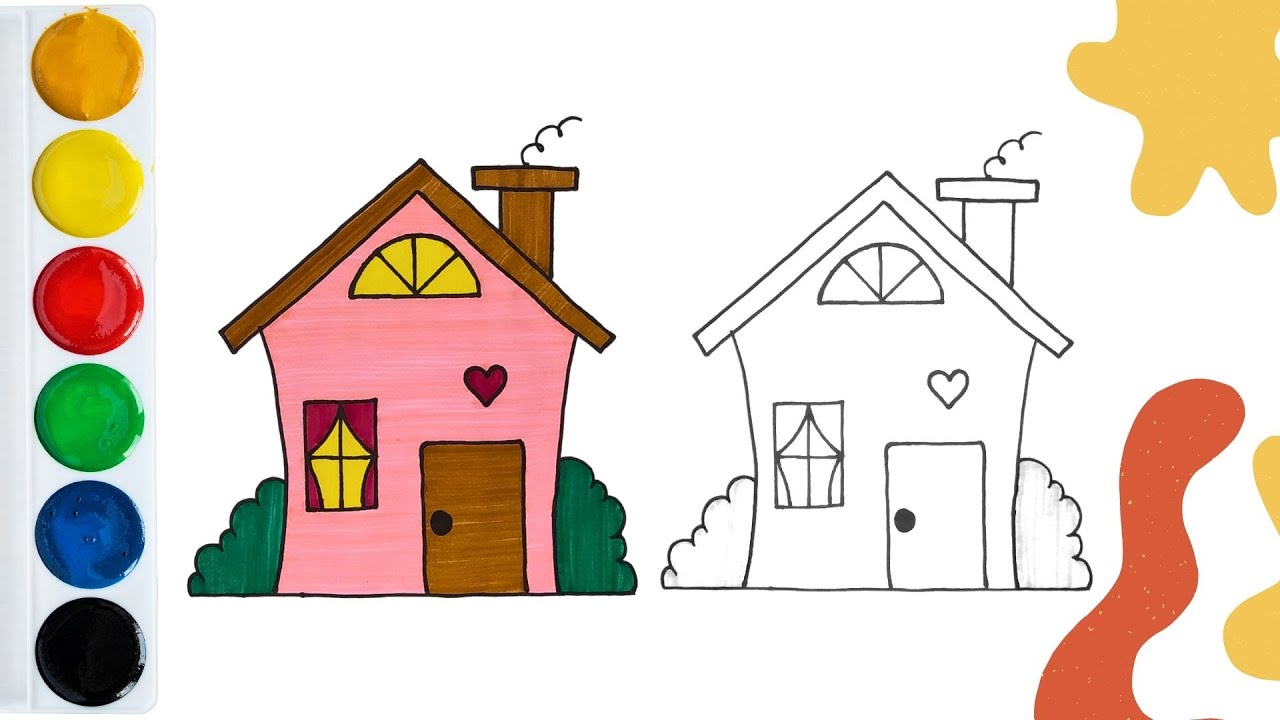 Drawing Tutorial: How to Create a Happy House for Kids - YouTube
