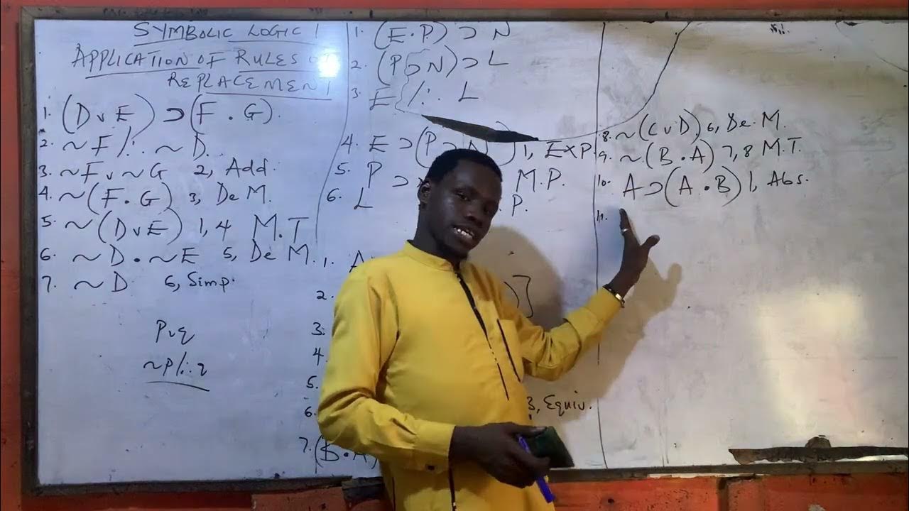 SYMBOLIC LOGIC I: APPLICATION OF RULES OF REPLACEMENT (Prt2) - YouTube