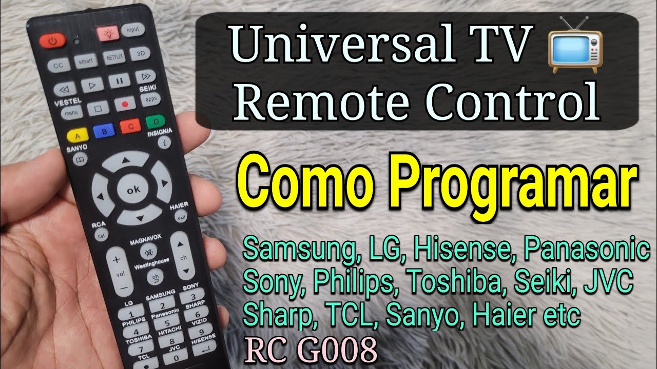 Como configurar o controle remoto universal da TV | Samsung Hisense LG TCL Toshiba JVC etc ...