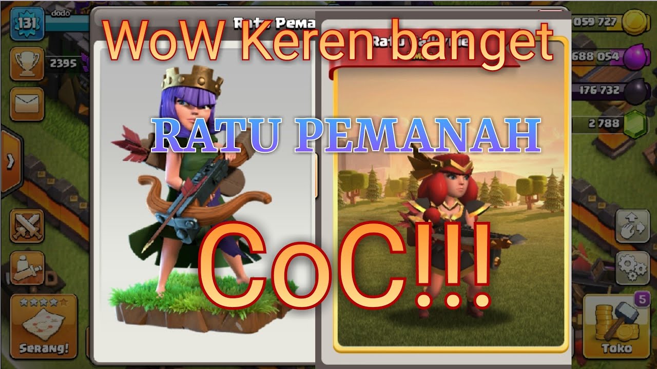 Cara mengganti kostum Ratu Pemanah di CoC!!! hanya 1500 GEM city ...