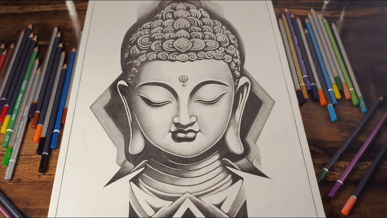 lord Buddha Pencil Sketch,🙏🙏 | Buddha drawing 😊| easy tutorial | - YouTube