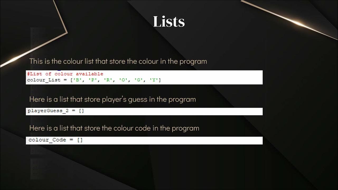 CSC 1024 Master Mind Game Presentation Full Python Code - YouTube